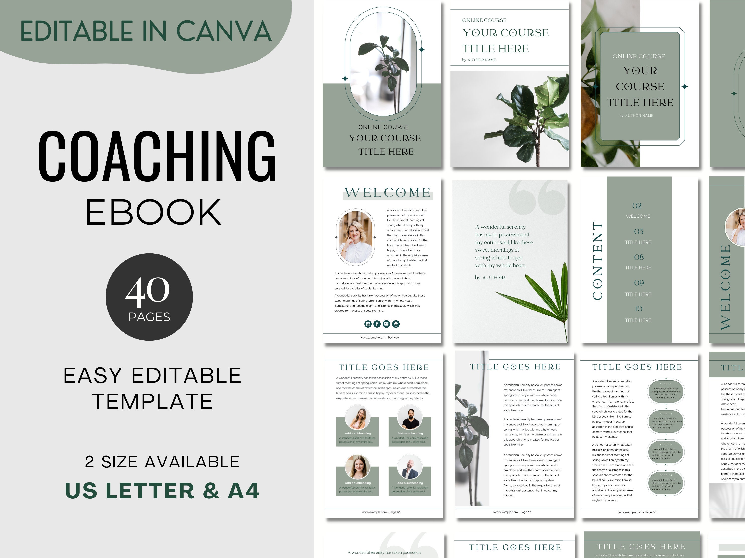 Editable Workbook Template, Canva Coaching Ebook Template, Lead Magnet ...