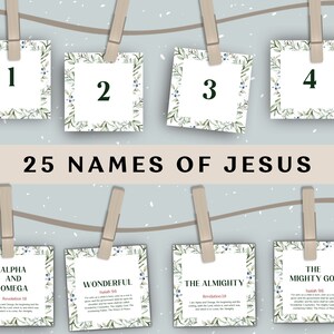 Name of Jesus Advent Calendar Printable Christmas Countdown - Etsy