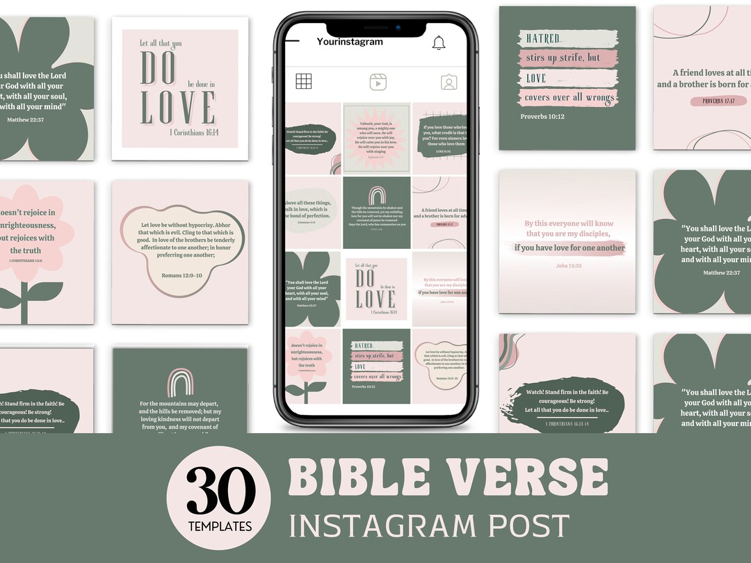 30 Editable Bible Verse Template for Stunning Instagram Posts, Use With Canva. Bible Scripture ...