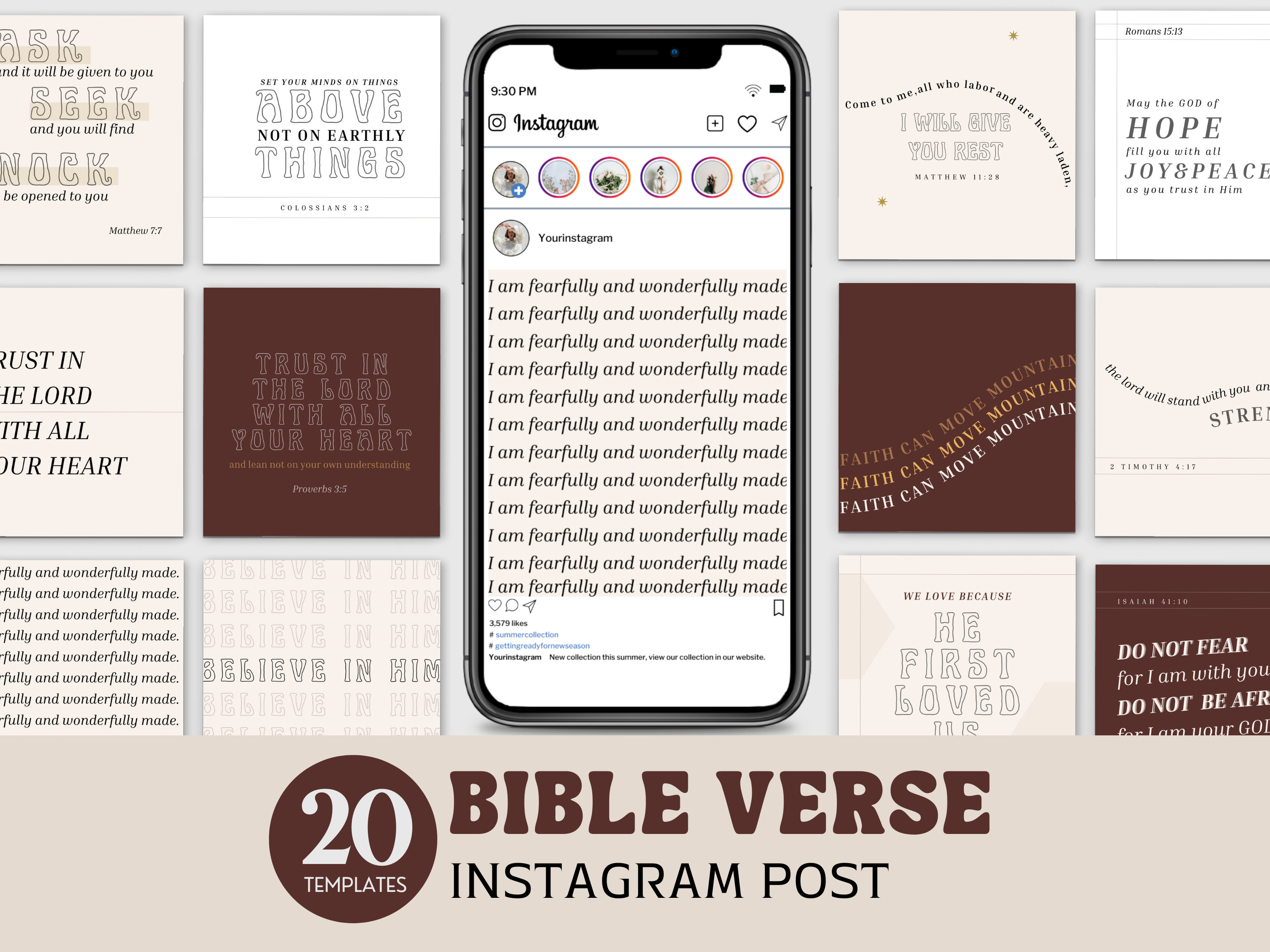 20 Bible Verse Instagram Canva Template, Christian Instagram Template ...
