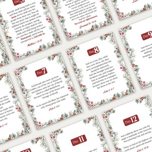 Scripture Advent Calendar Card, Printable Christmas Bible Verses ...