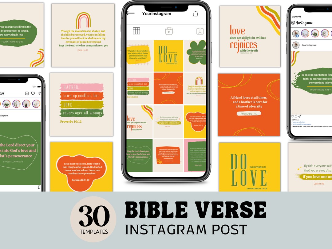30 Scripture Instagram Template, Christian Instagram Template, Social Media Template, Canva ...