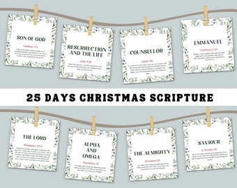 Scripture Advent Calendar for Printable, Christmas Countdown, Bible ...