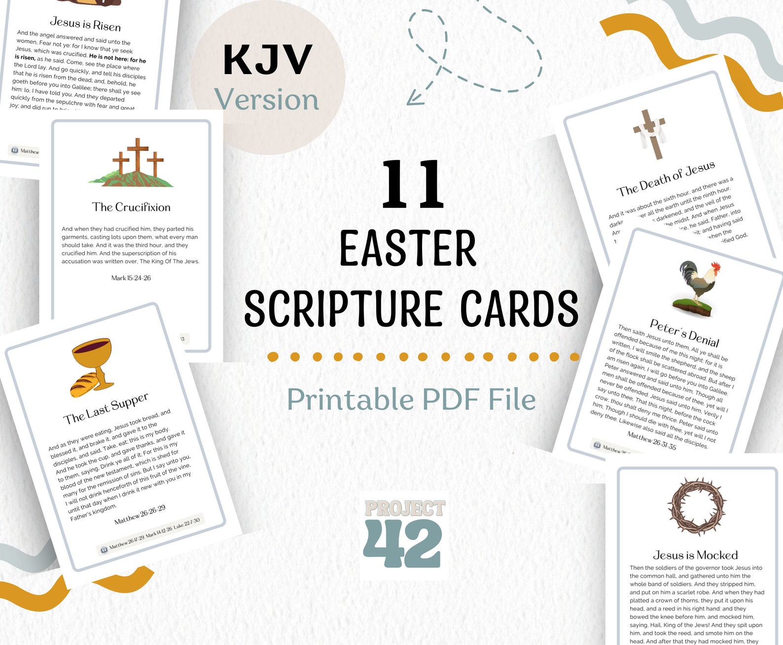 Printable Easter Scripture Cards, Holy Week Cards, Easter Countdown ...