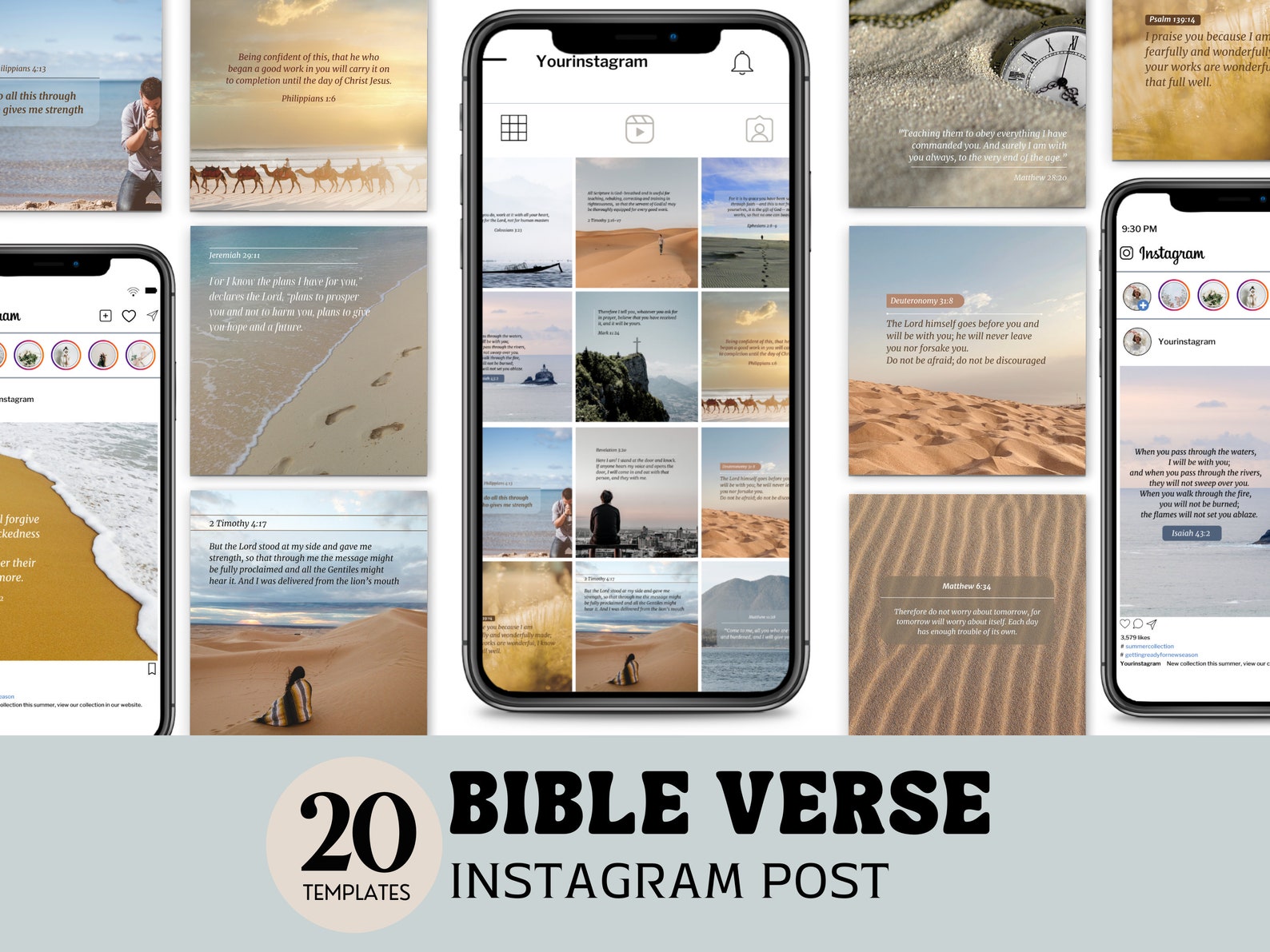 20 Bible Verse Canva Template for Instagram, Faith-inspiring Instagram ...