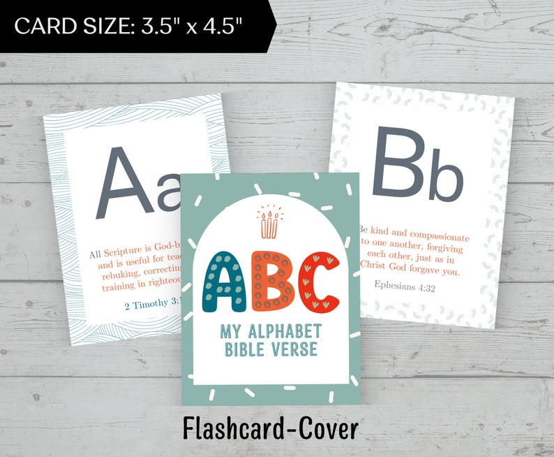 ABC Scripture Flash Cards Bible Verse Alphabet Cards Set - Etsy