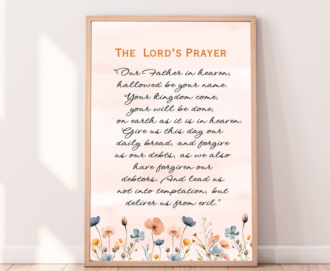 The Lords Prayer Wall Art, Christian Scripture Posters, Christian Art ...
