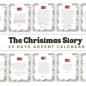 Scripture Advent Calendar for Printable, Christmas Countdown, Bible ...