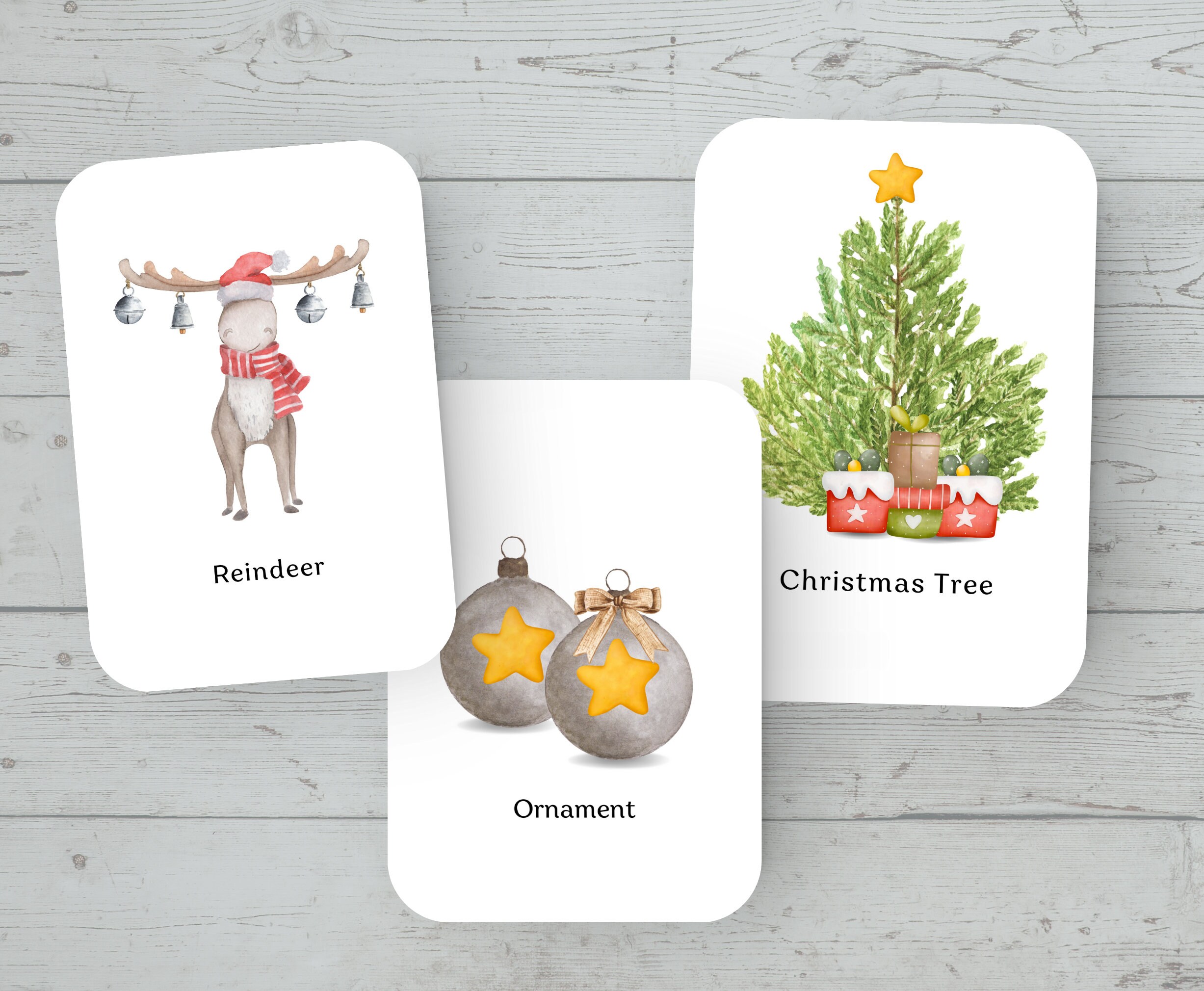 Christmas Words Flashcard, Christmas Vocabulary, Digital Download ...