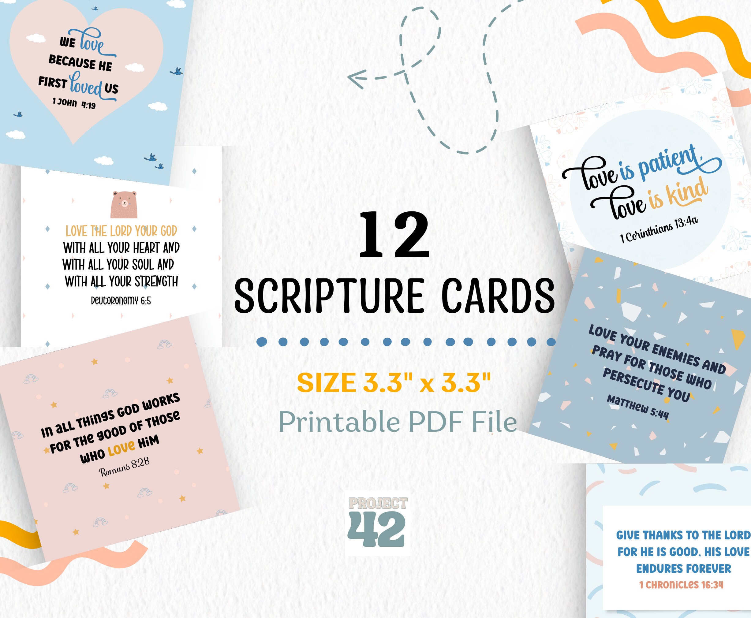 Kids Scripture Cards, Children's Bible Verse Memory, Scripture Card for ...