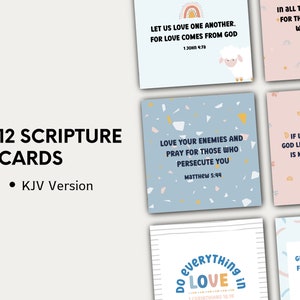 Kids Scripture Cards, Children's Bible Verse Memory, Scripture Card for ...