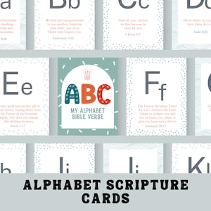ABC Scripture Flash Cards, Bible Verse Alphabet Cards Set, Homeschool ...