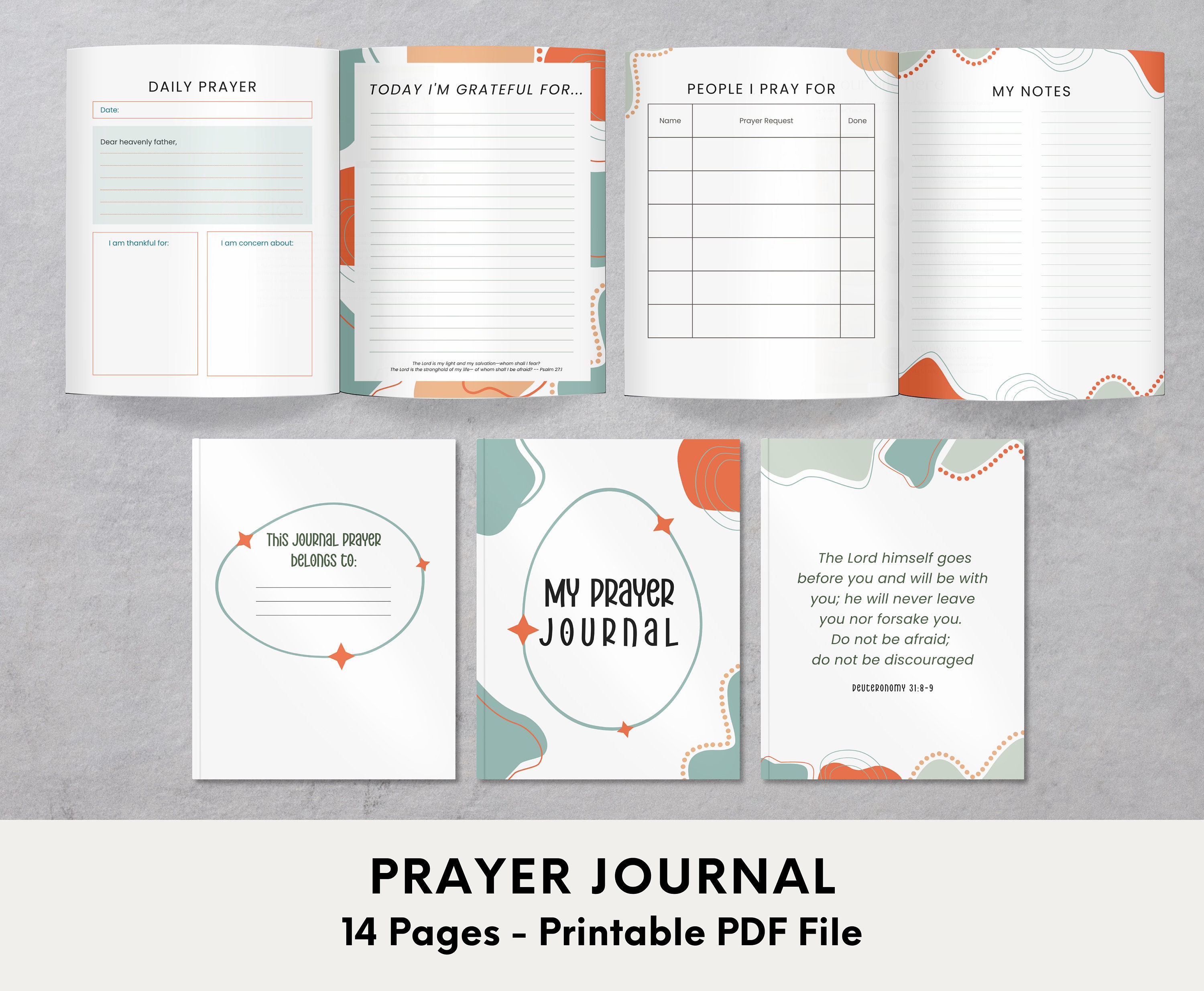 Prayer Journal Printable, Sunday Sermon Note, Gratitude Journal ...