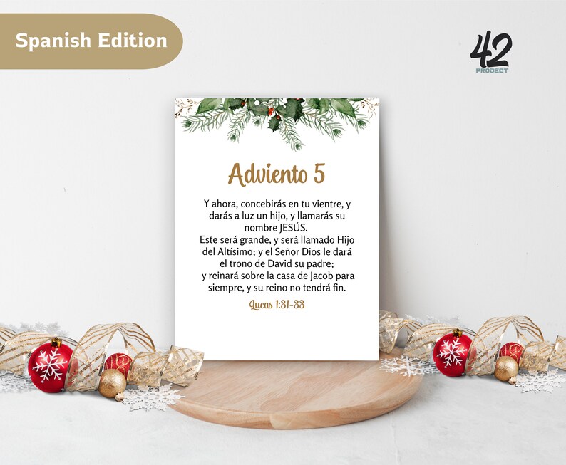 Printable Scripture Advent Calendar in Spanish, Christmas Countdown ...