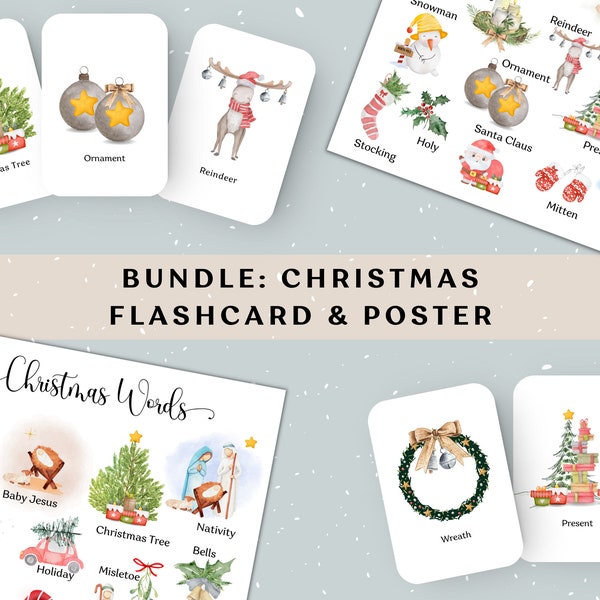 Christmas Flashcard - Etsy