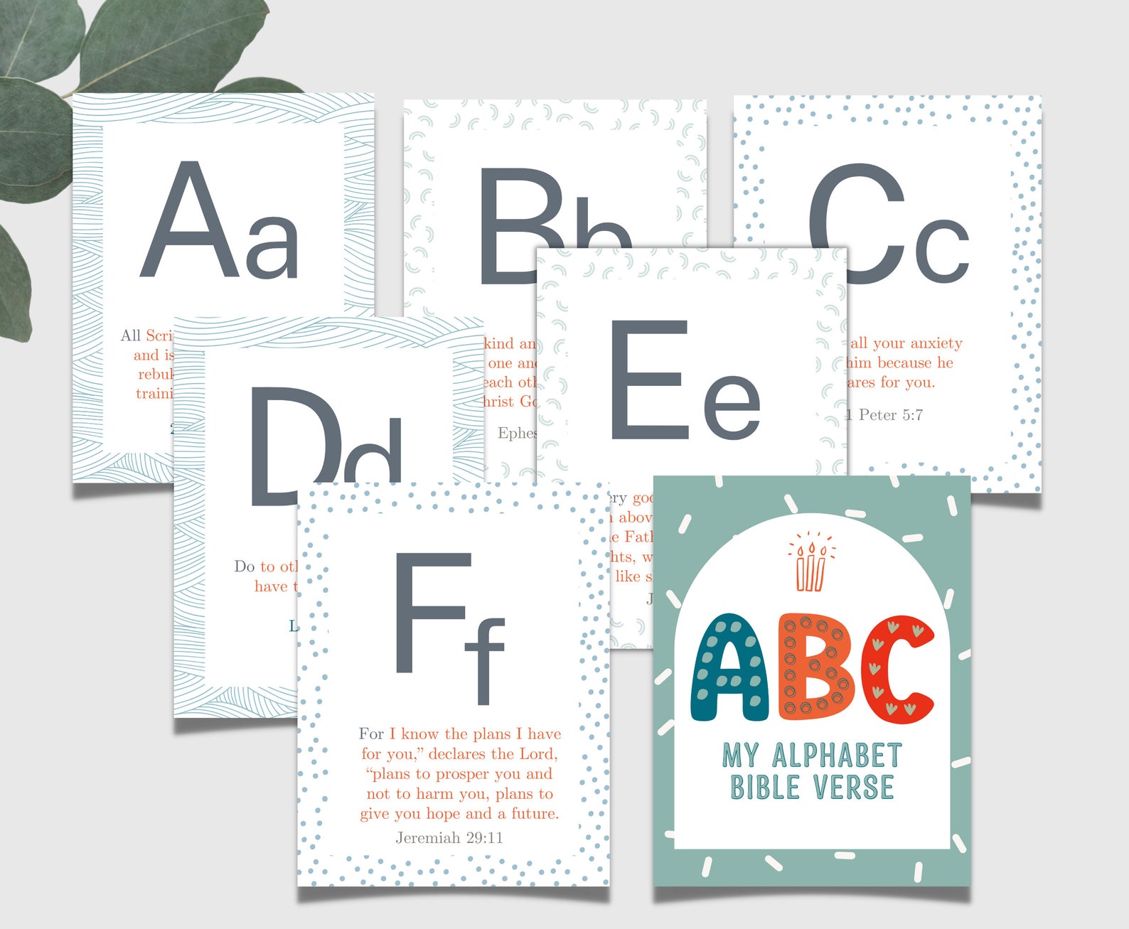ABC Scripture Flash Cards Bible Verse Alphabet Cards Set | Etsy
