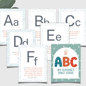 ABC Scripture Flash Cards Bible Verse Alphabet Cards Set | Etsy