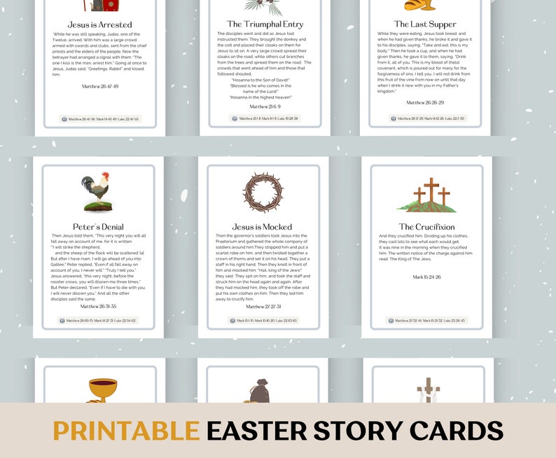 Printable Easter Scripture Cards Holy Week Cards Easter - Etsy