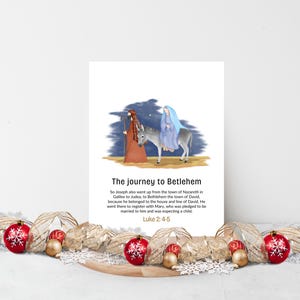 Printable Nativity Story Card Sequence for Kid, Advent Christmas Story ...