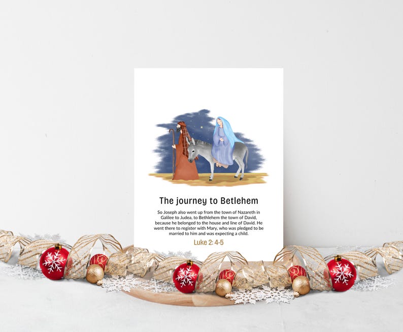 Printable Nativity Story Card Sequence for Kid, Advent Christmas Story ...