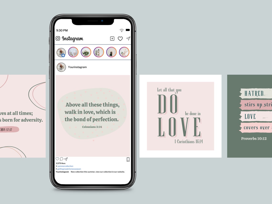 30 Editable Bible Verse Template for Stunning Instagram Posts, Use With Canva. Bible Scripture ...