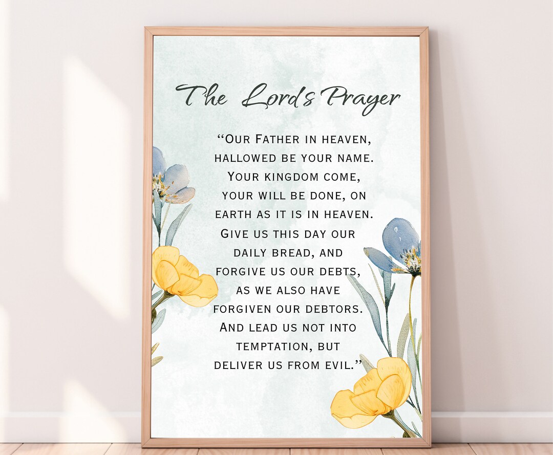 The Lord's Prayer, Bible Art Print, Church Wall Decor, Scripture Wall ...