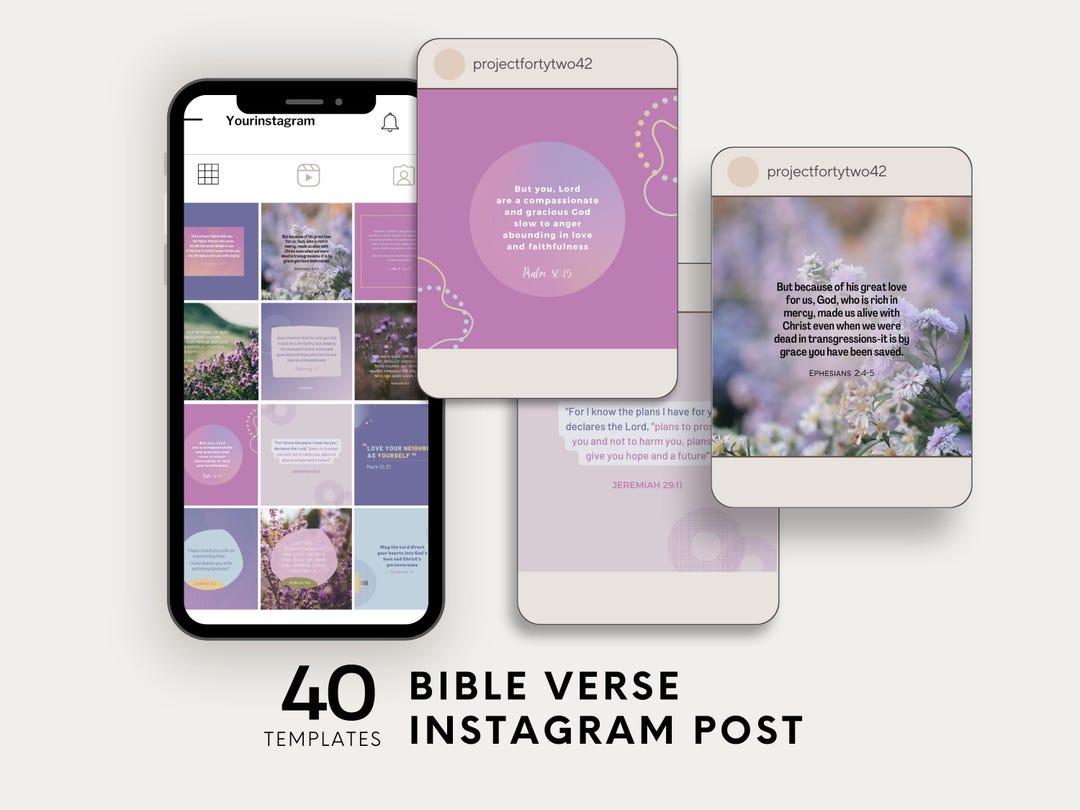 Christian Instagram Template About Love Bible Verse Instagram Editable Canva Template for Church ...