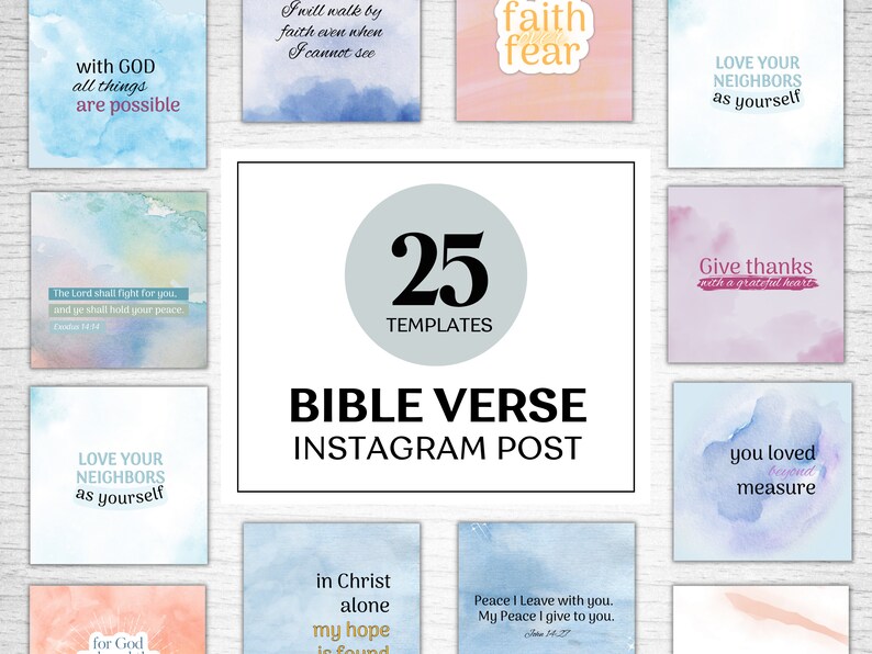 Bible Verse Instagram Templates: Christian Social Media (canva) - Etsy ...