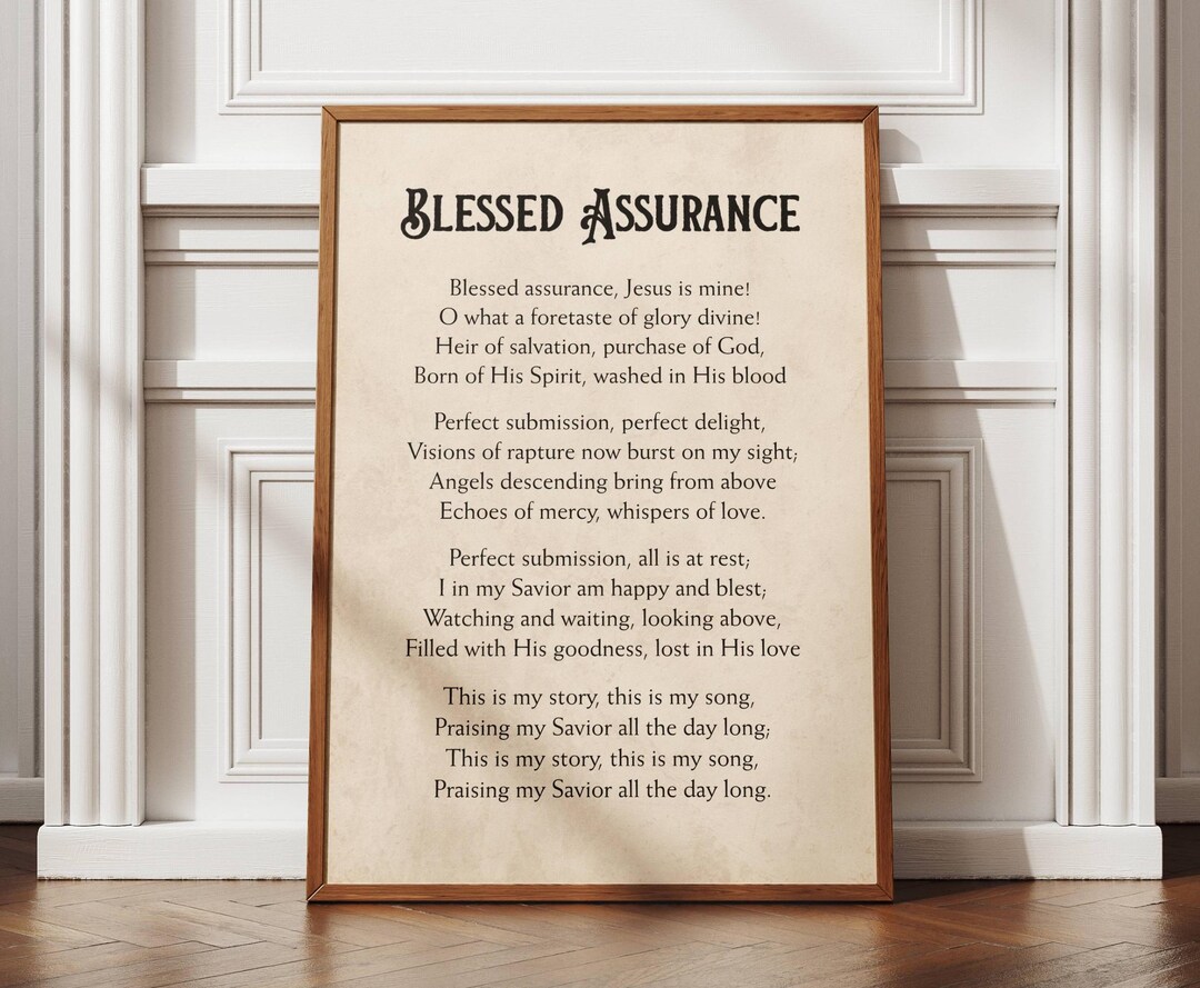 Blessed Assurance Hymn Print: Vintage Christian Wall Art (digital ...