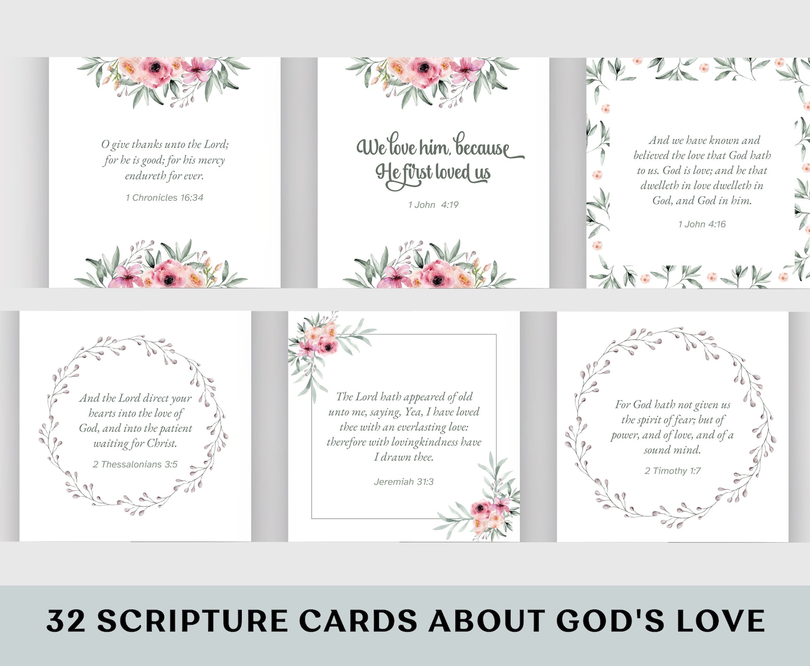 Inspiring Printable Scripture Cards on God's Love for Your - Etsy