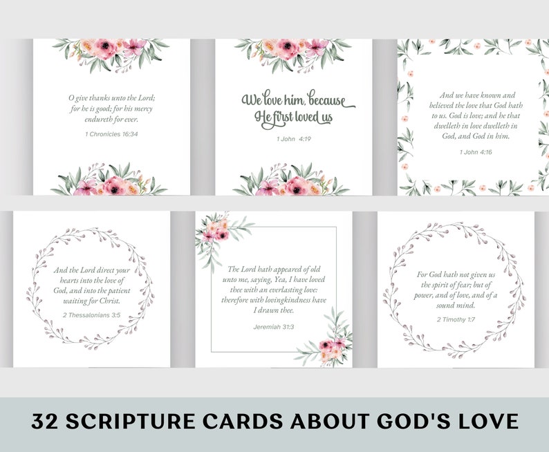 Inspiring Printable Scripture Cards on God's Love for Your - Etsy