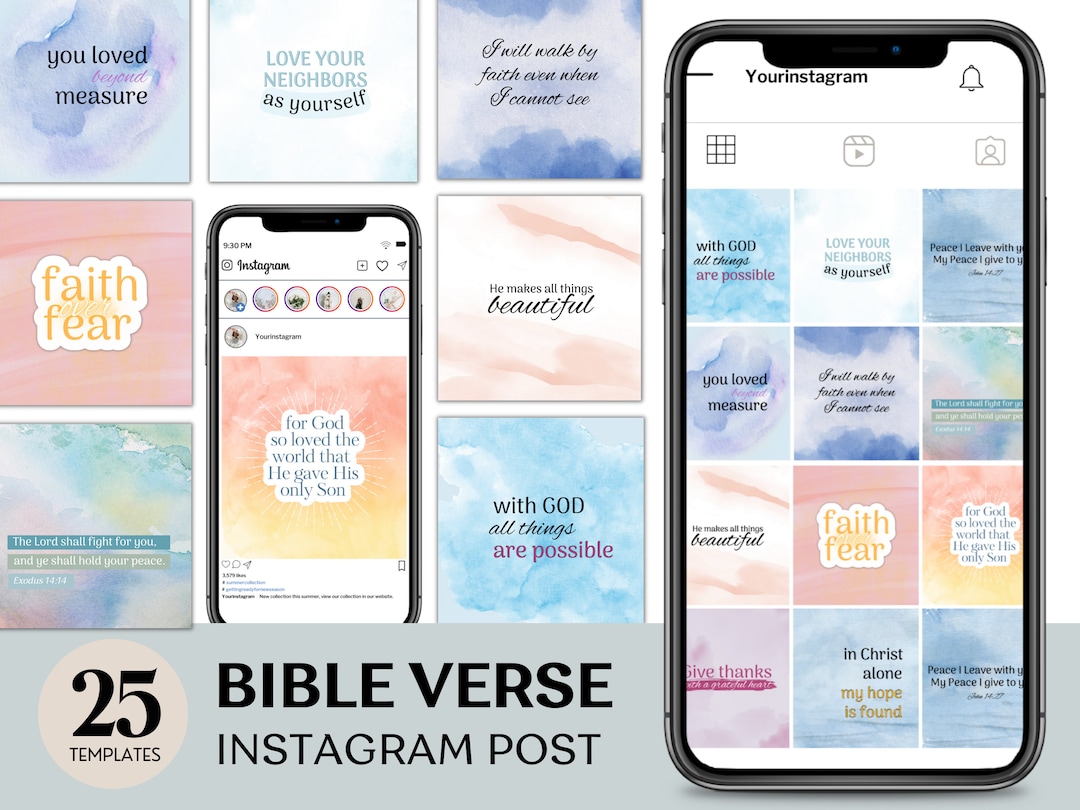 25 Bible Verse Instagram Template Christian Instagram - Etsy