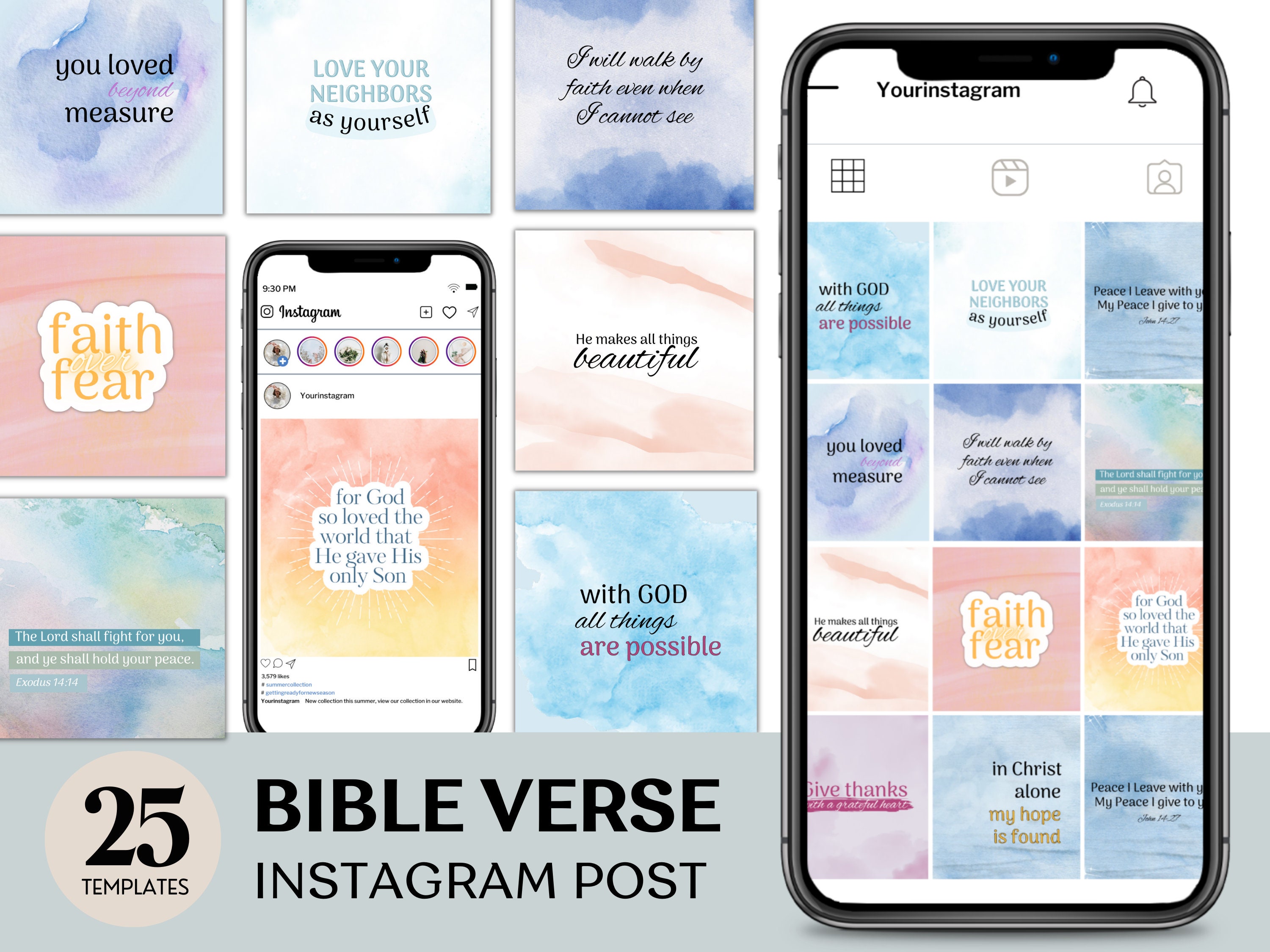 25 Bible Verse Instagram Template Christian Instagram - Etsy
