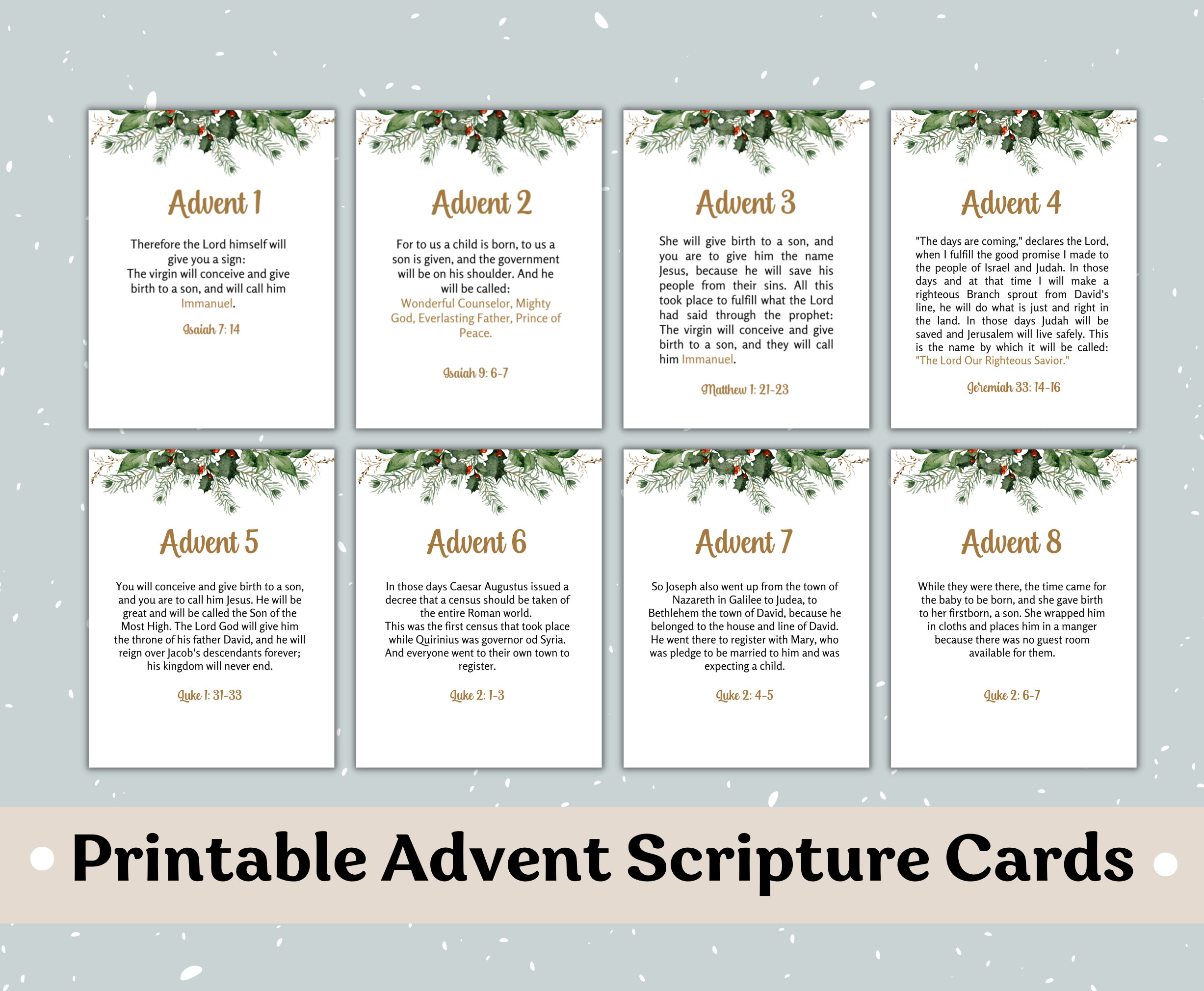 Scripture Advent Calendar for Printable Christmas Countdown - Etsy