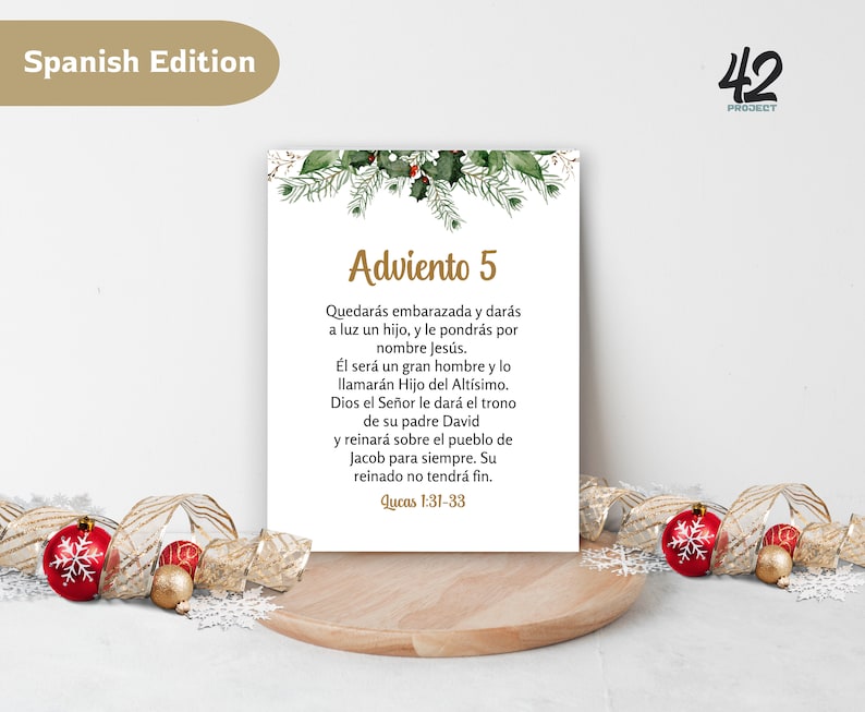 Spanish Scripture Advent Calendar, Christmas Countdown, Spanish ...