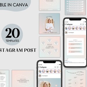 20 Virtual Assistant Instagram Template, Social Media Caption Template ...