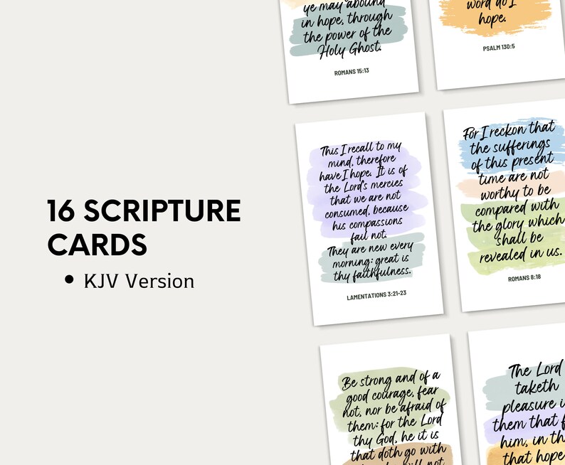 Scripture Cards Printable, Bible Verse About Hope, Encouragement and ...