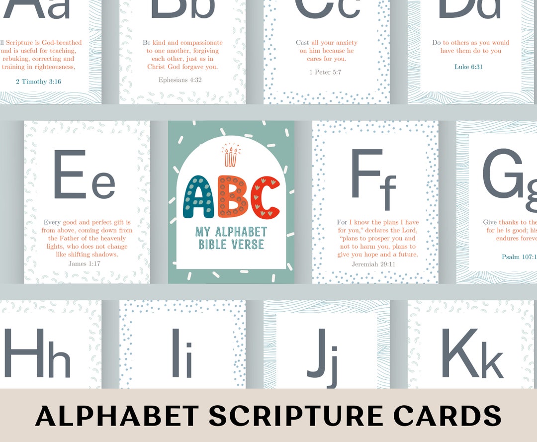 ABC Scripture Flash Cards Bible Verse Alphabet Cards Set - Etsy
