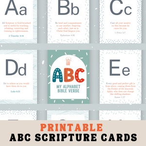ABC Scripture Flash Cards, Bible Verse Alphabet Cards Set, Homeschool ...