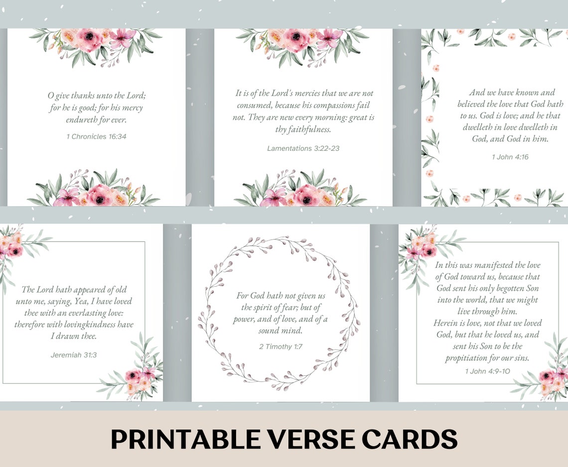 Inspiring Printable Scripture Cards on God's Love for Your - Etsy