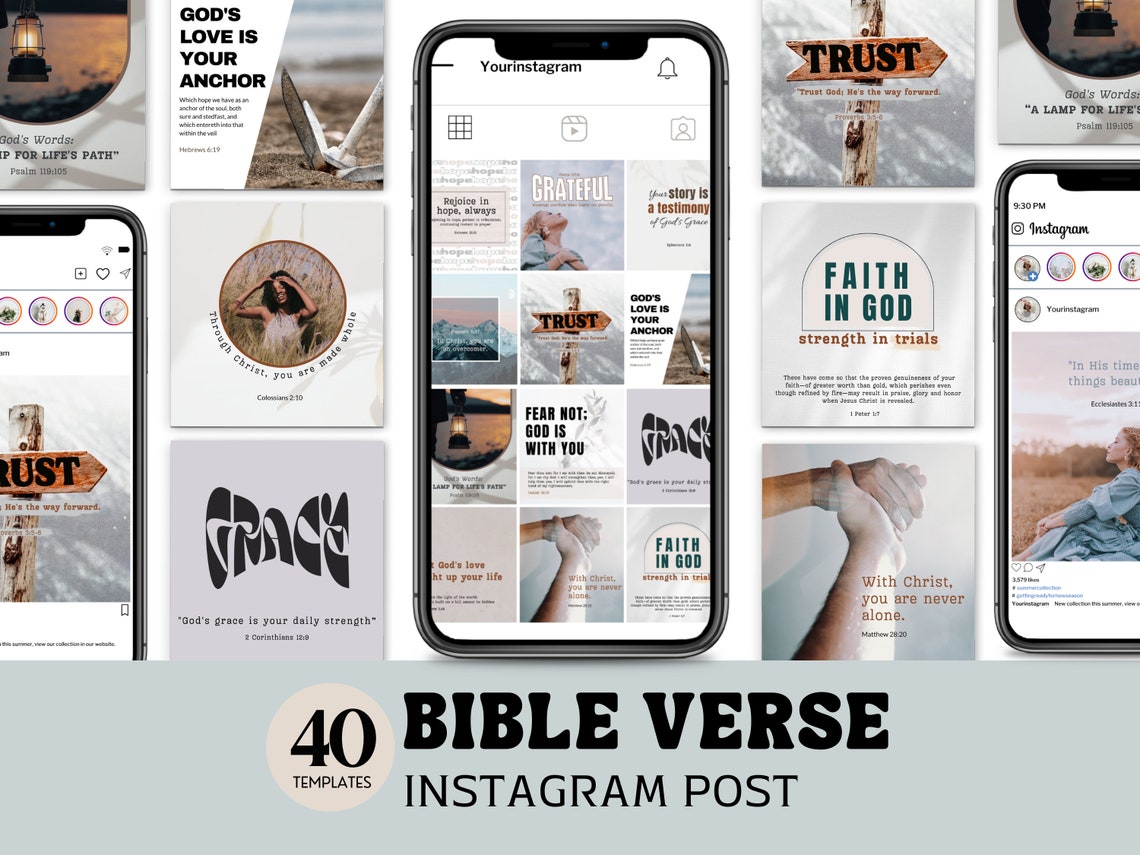 40 Canva Instagram Post, Bible Scripture Quote, Christian Bible Verse ...