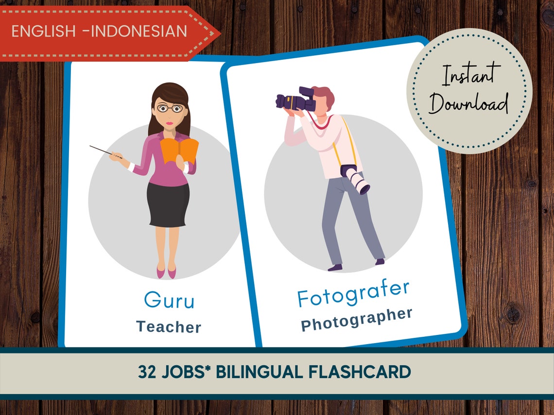 Indonesian Flashcards, Indonesian Printable, Learning Indonesian ...