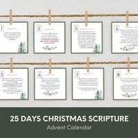 Advent Scripture Calendar Printable, Advent Calendar DIY, Christmas ...