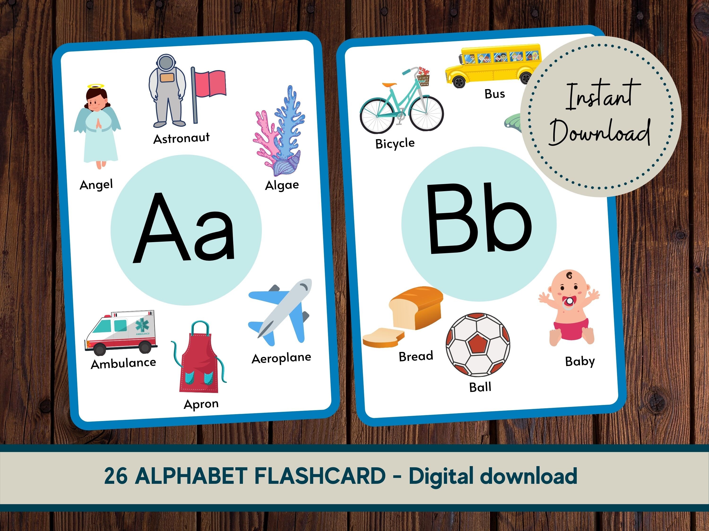 Alphabet Flashcard, ABC Flash Card, Educational Card, Flashcard for ...