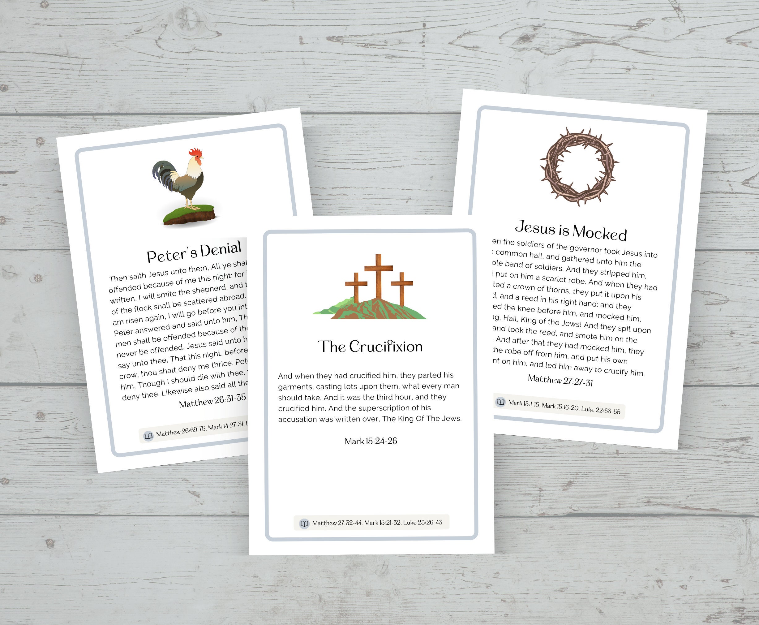 Printable Easter Scripture Cards, Holy Week Cards, Easter Countdown ...