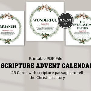 Name of Jesus Advent Calendar, Printable, Christmas Countdown, Bible ...