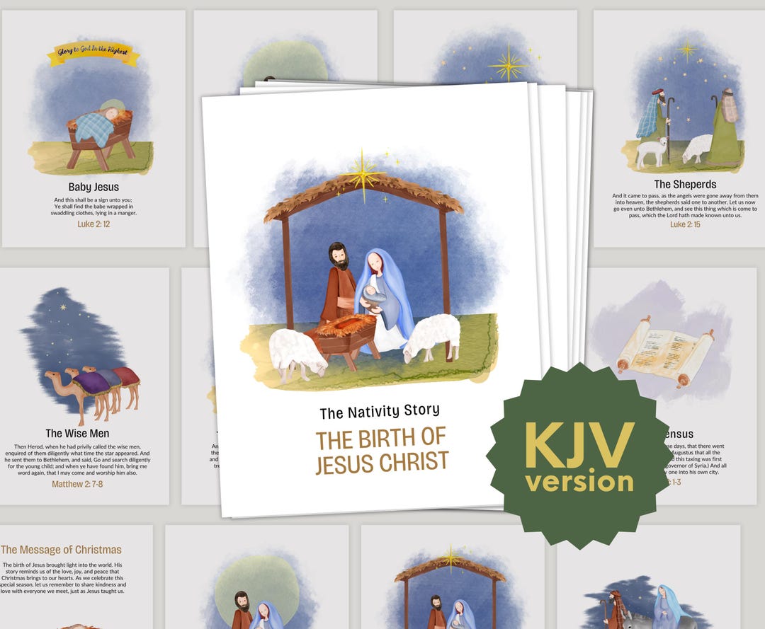 Printable Nativity Story Card Sequence for Kid, Advent Christmas Story ...