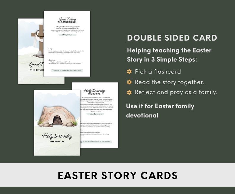 Christian Easter Story Cards: Holy Week Bible Study (PDF) - Etsy