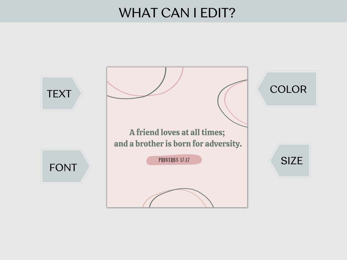 30 Editable Bible Verse Template for Stunning Instagram Posts, Use With Canva. Bible Scripture ...