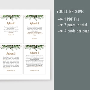 Scripture Advent Calendar for Printable, Christmas Countdown, Bible ...